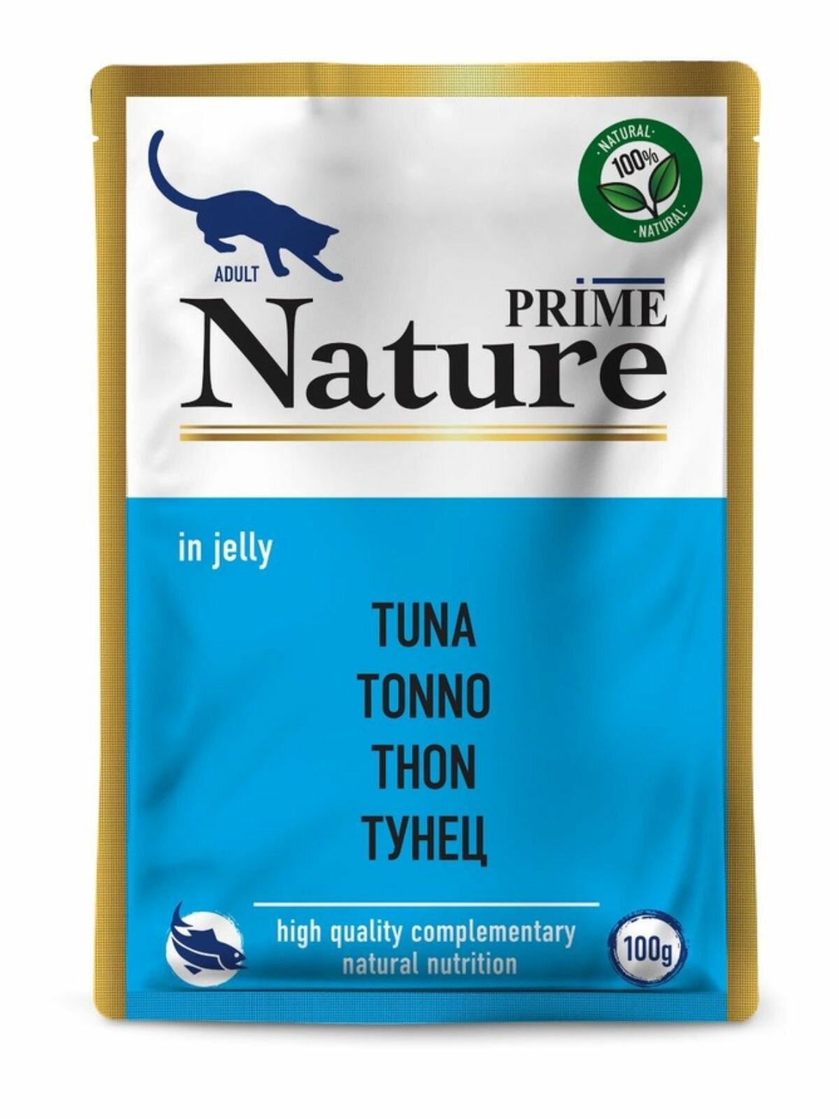 PRIME NATURE Влажный корм для взрослых кошек, с тунцом в желе 12 шт*100 гр