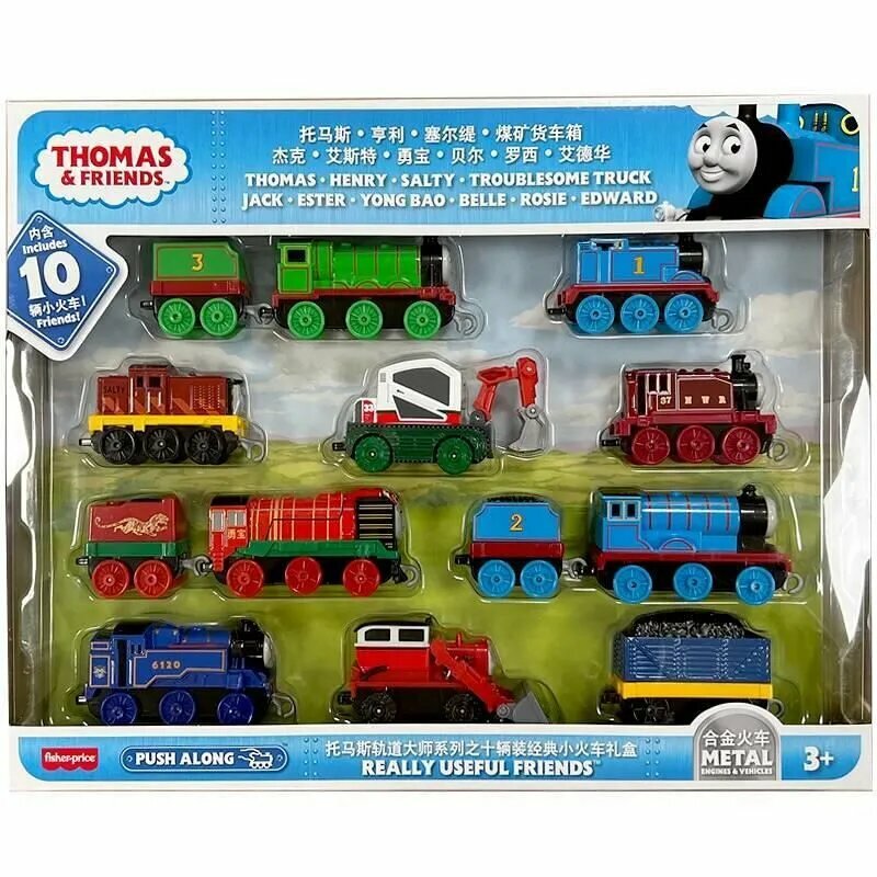 Fisher Price Thomas and Friends Playset металлические двигатели и транспортные средства, Томас и его друзья игрушечный поезд набор