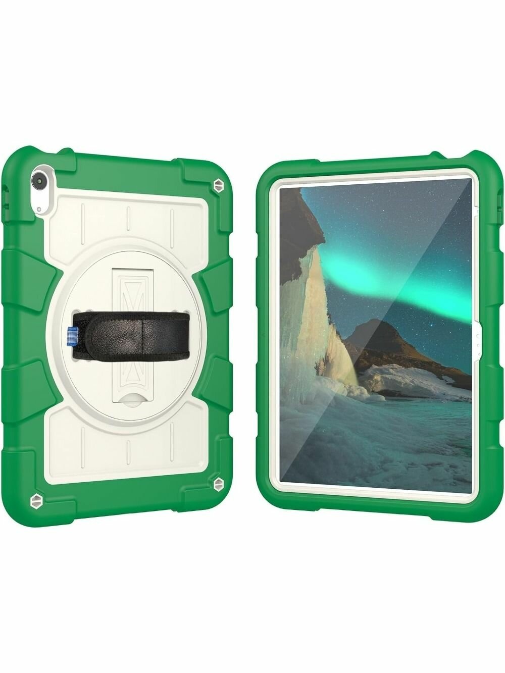 Чехол для детского планшета iPad (A16) 11-го поколения, 11" 2025/10-го поколения, 10,9" 2022, с подставкой для ручки, поворачивающейся на 360 градусов, Прочный ударопрочный чехол с плечевым ремнем