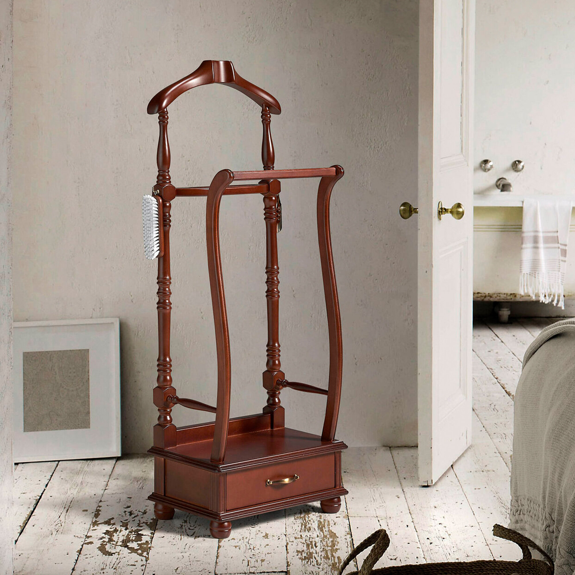 Напольная вешалка Nogal Herdasa, 46 см х 29 см х 120 см, массив дерева