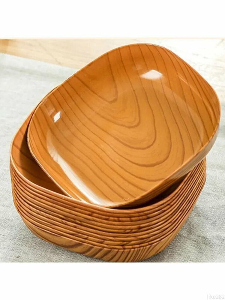 Блюдце, квадратное, для СВЧ и посудомойки, 14 см, 10 штук, цвет хаки