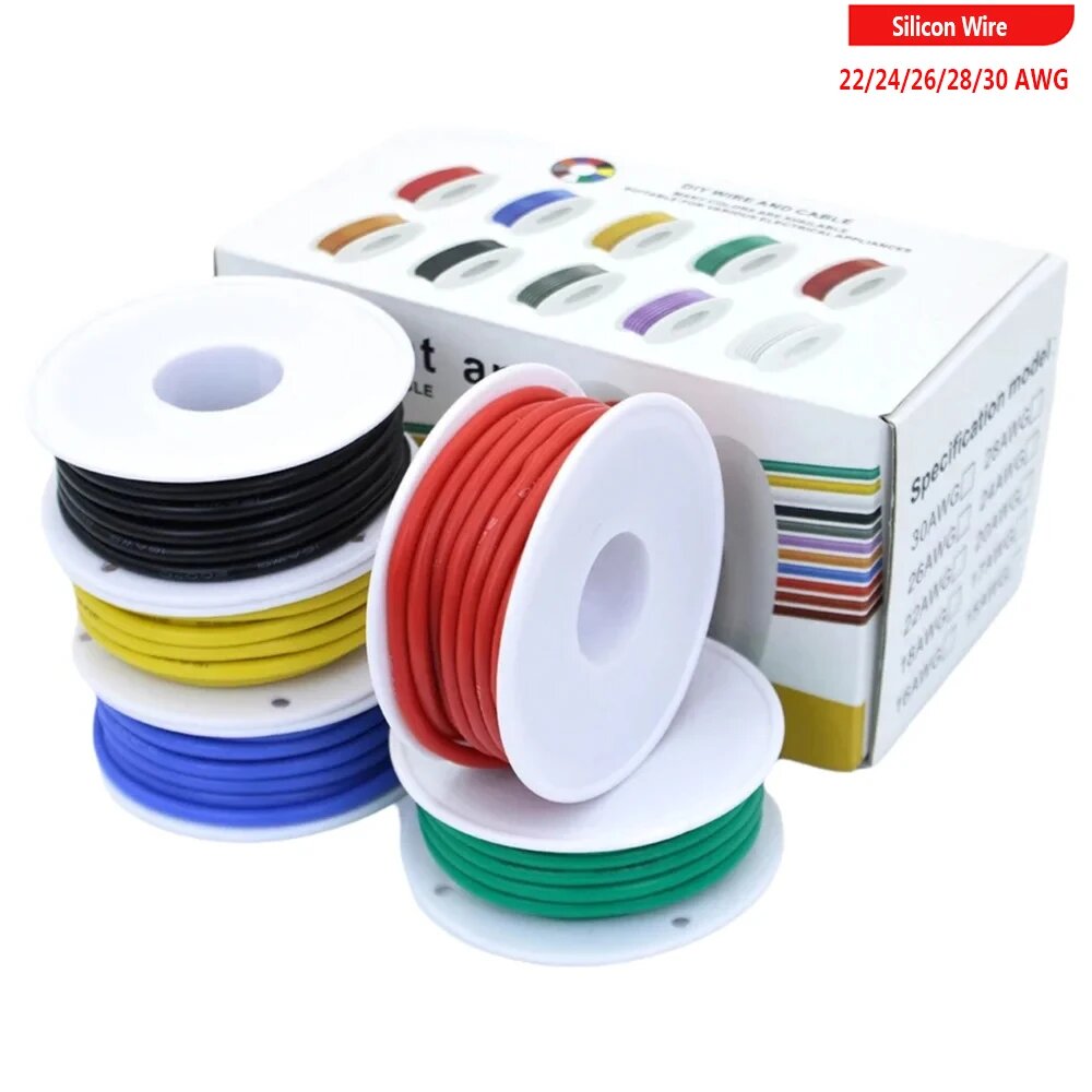Силиконовый провод 22AWG (5x5м), луженая медь