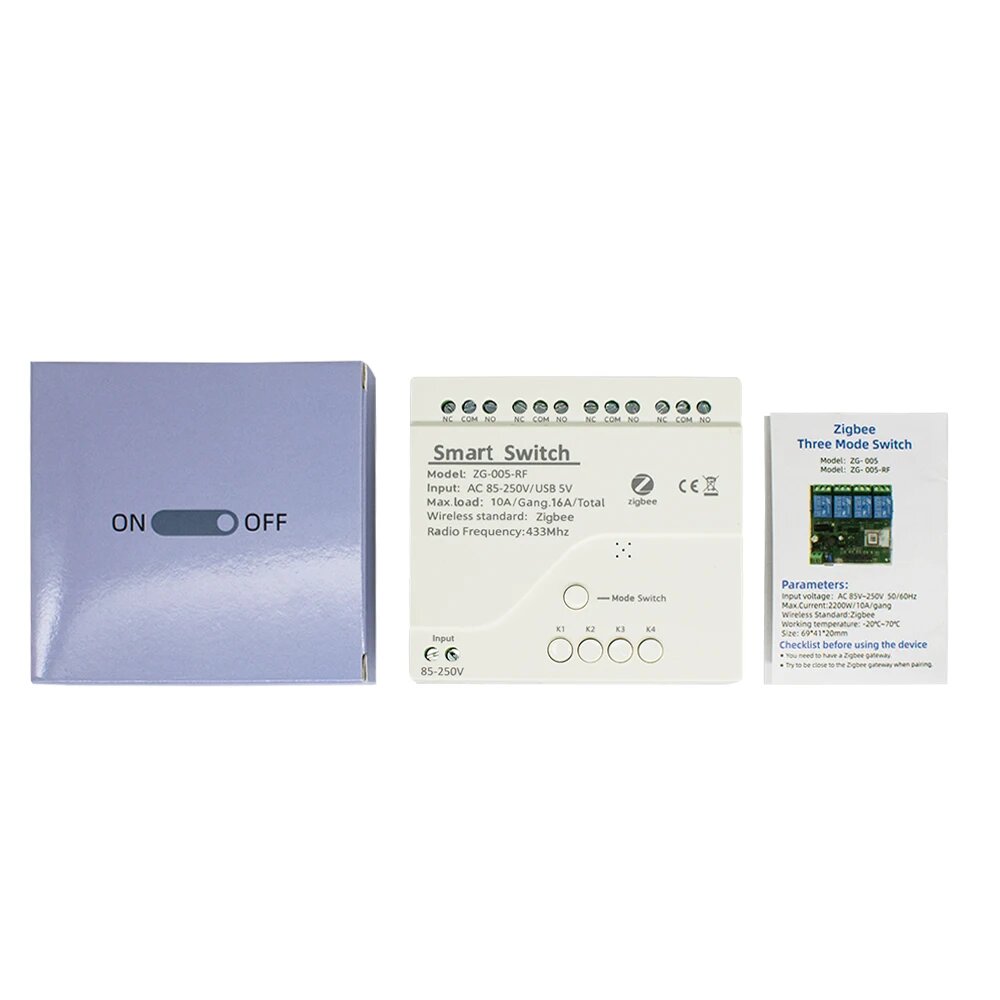 1/2/4 Gang Tuya Zigbee релейный модуль переключателя постоянного тока 12 В 24 В 110 В 220 В 230 В сухой контакт 4CH требуется шлюз контроллера на DIN-рейку