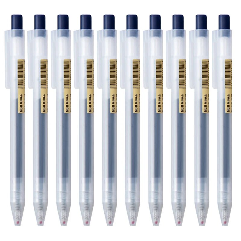 Гелевые ручки MUJI 0,5 мм, набор 10 шт, Цвет: 10Dark Blue pen