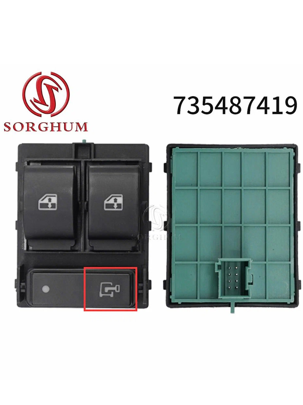 Блок управления стеклоподъемниками Citroen Jumper/ Fiat Ducato / Peugeot Boxer зеленый основа 735487419