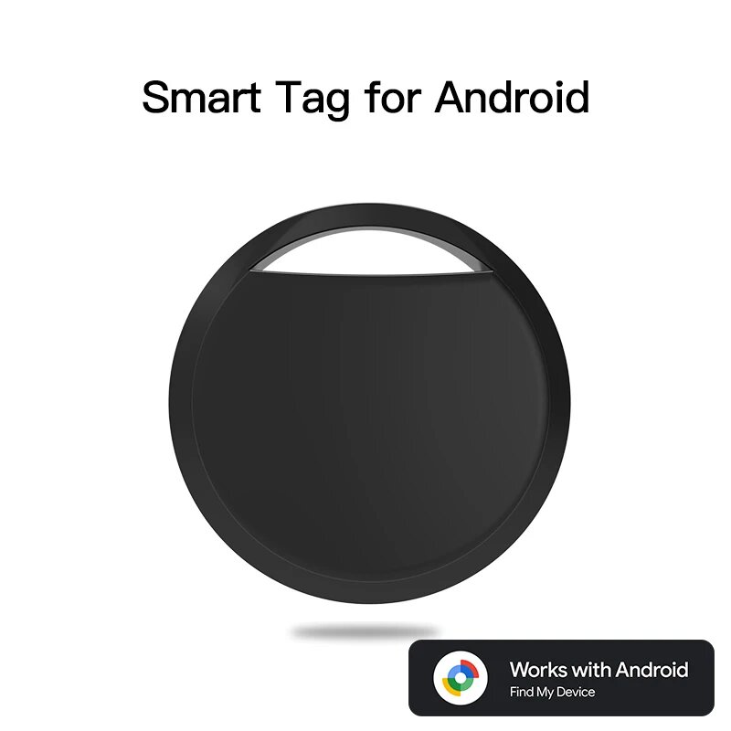 Bluetooth GPS-трекер для телефонов Android работает с Google Find My App Key Finder Pet Smart Tag для Xiaomi Samsung Pixel OnePlus Black