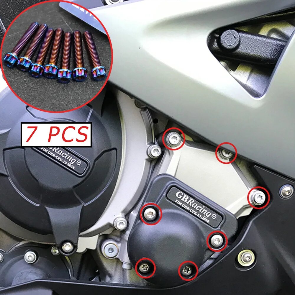 FLAWLESSTI Gr5 титановый болт лобового стекла, переднее крыло, амортизатор двигателя, передний суппорт, зеркальный болт для BMW S1000RR 2013, Pulse cover 7 PCS, Gold