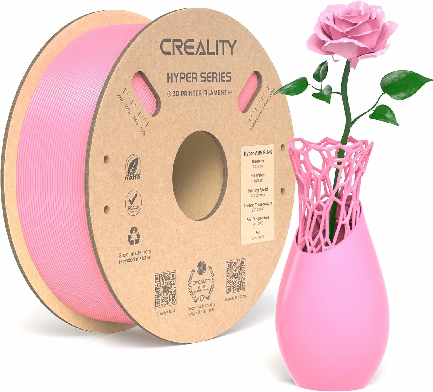 Филамент Creality Hyper ABS 3D Printing 1kg Розовый
