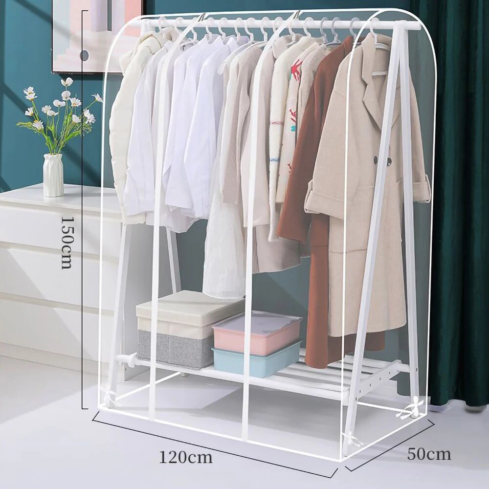 Сумка для хранения одежды на молнии, объемный прозрачный мешок для одежды, 120 см