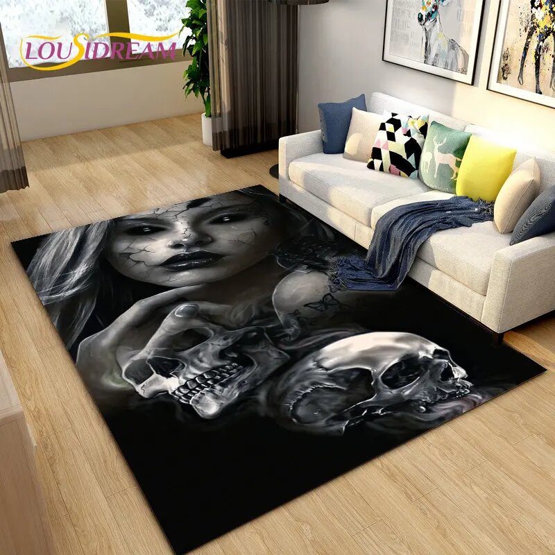 LOUSIDREAM Готический череп ковёр из полиэстера