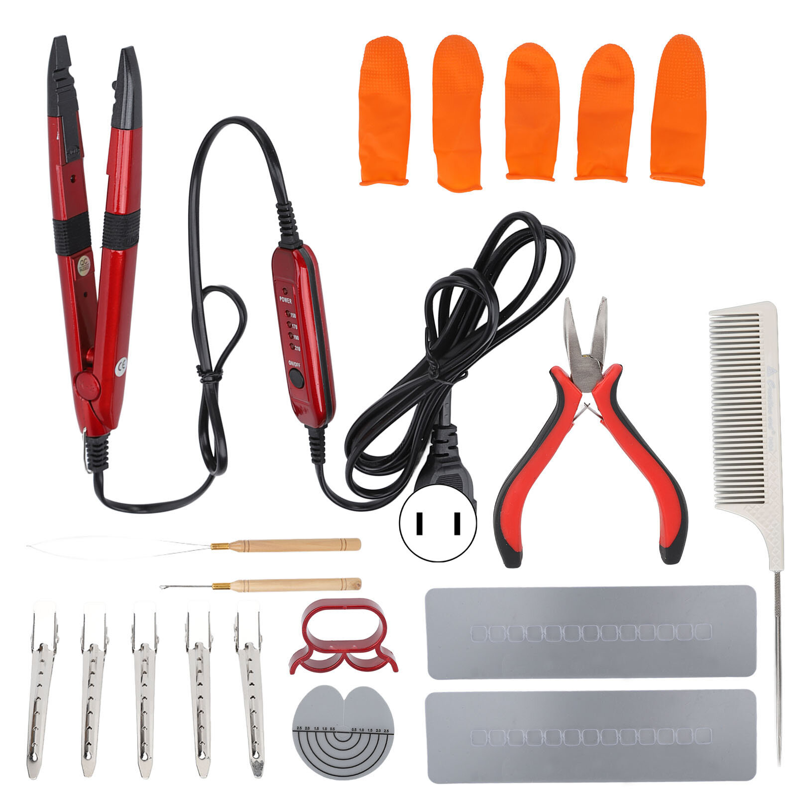 Утюжок для наращивания волос Постоянная температура Термоизоляционный лист Наращивание волос Вязание крючком Инструменты для наращивания волос Вилка США 110 В