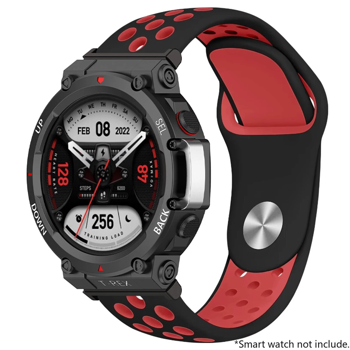 Ремешок для Amazfit T-Rex 2 Black Red, красный