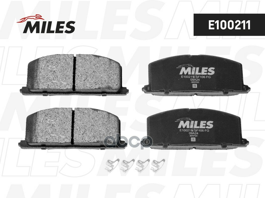 Колодки тормозные передние Miles арт. E100211