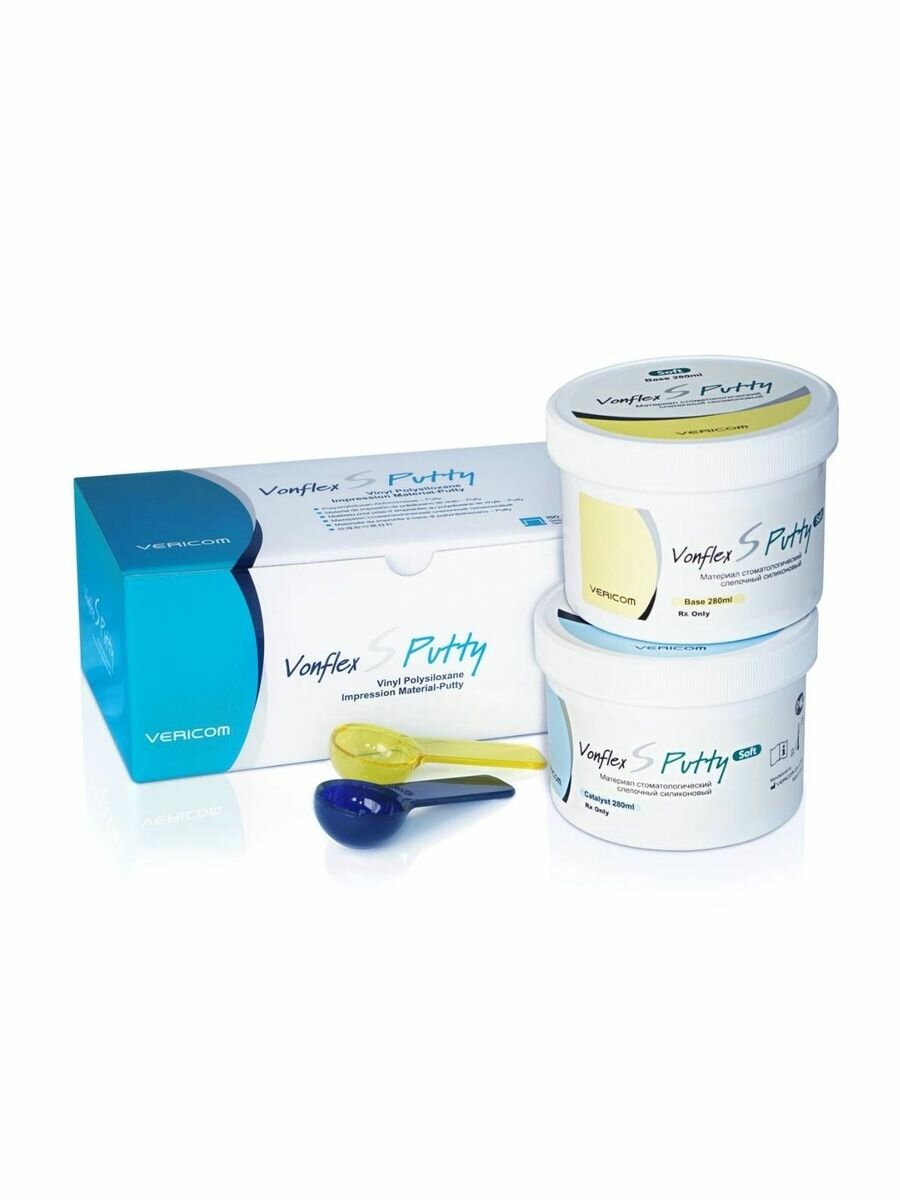 Вонфлекс С Патти Софт Нормал (Vonflex S Putty Soft , слепочный материал, база + катализатор 2х280мл), Vericom
