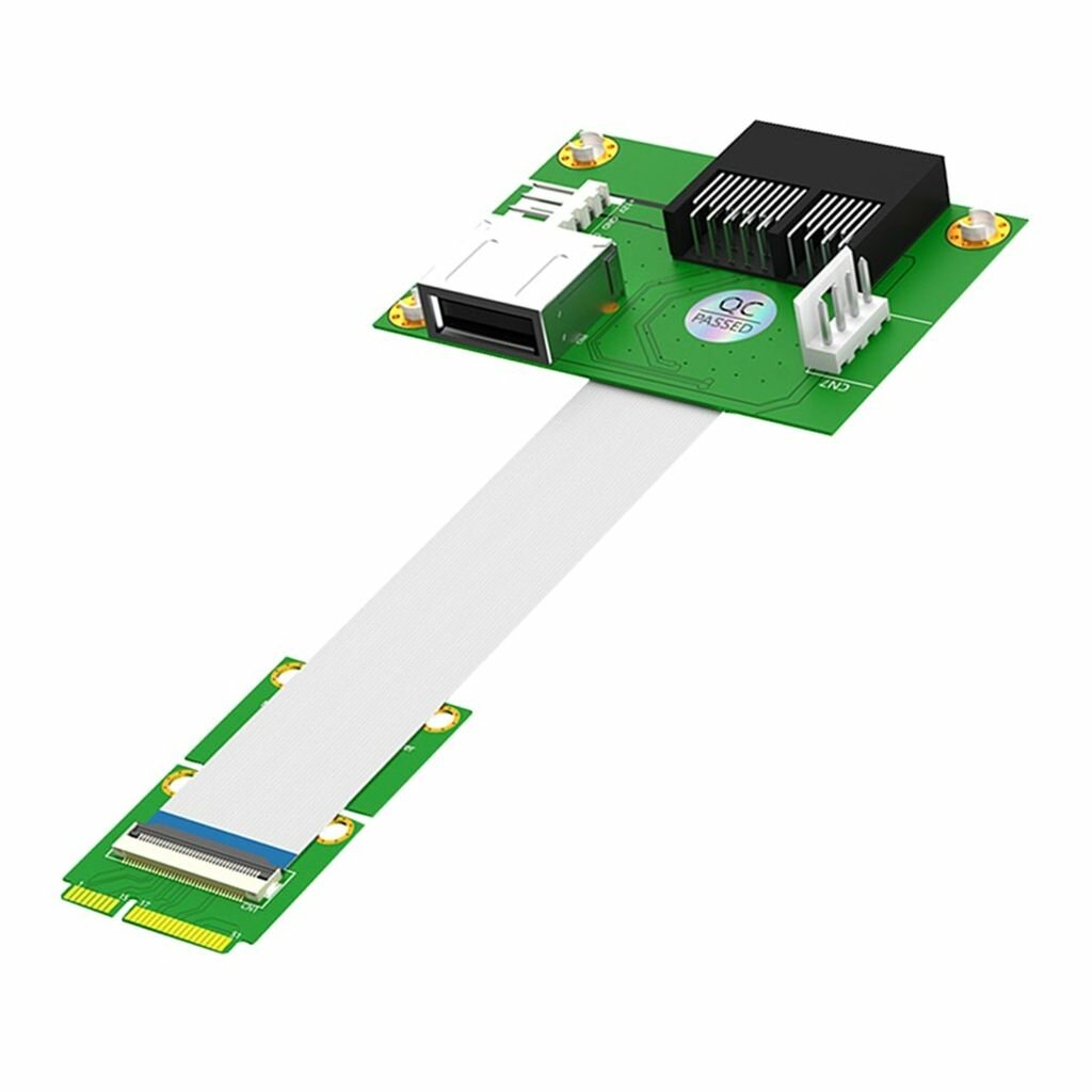 Удлинительный кабель Mini PCI E - PCIE 1X, горизонтальный интерфейс