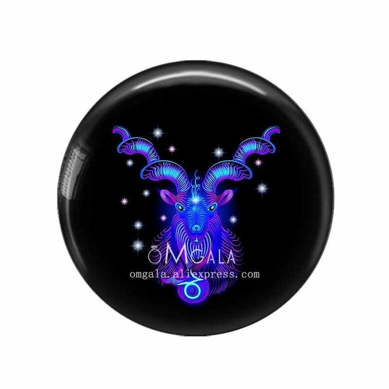 Стеклянные кабошоны OMGALA 12 шт. Черный, 25 мм, L