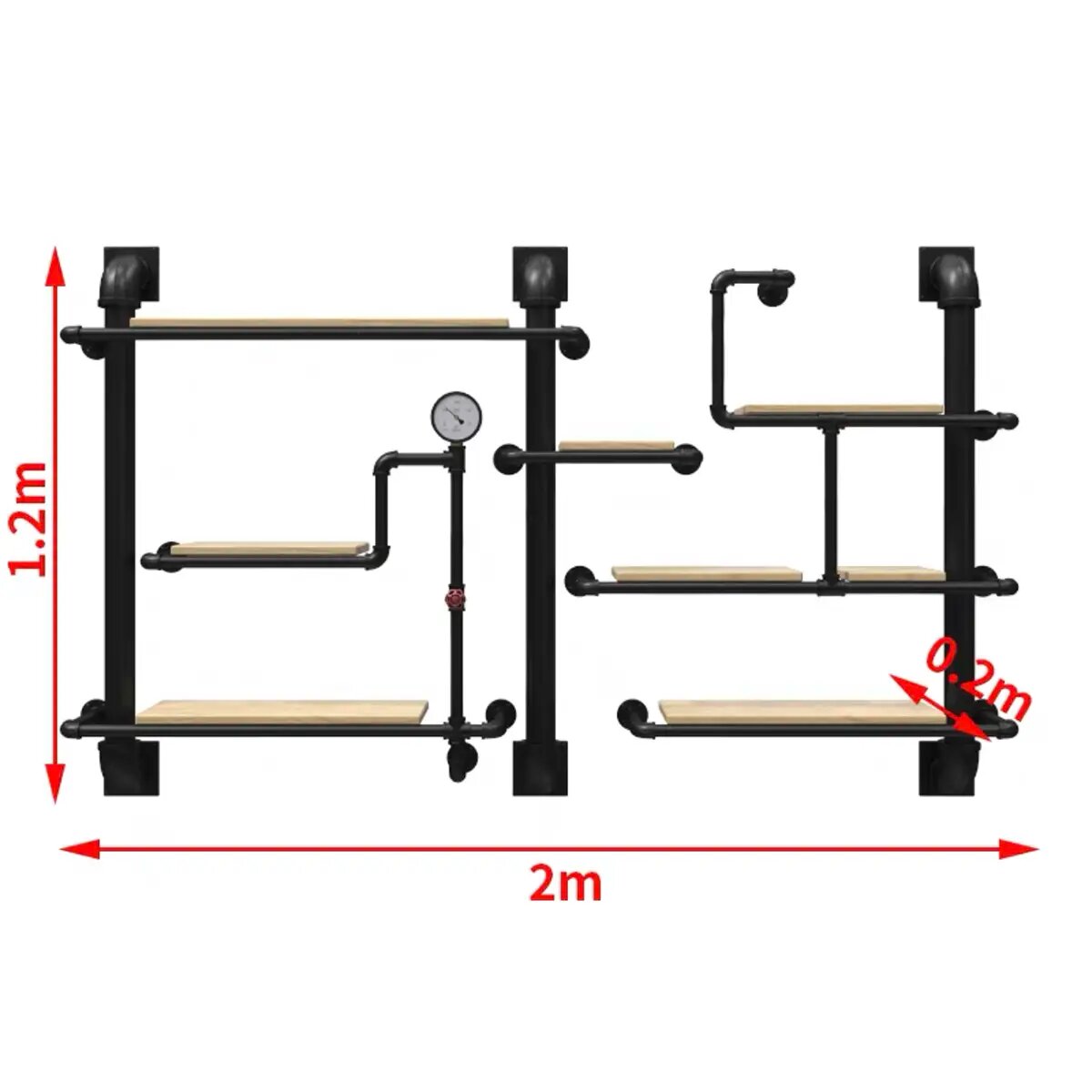 Интерьерные полки в стиле Industrial Furniture (200*20*120 cm)