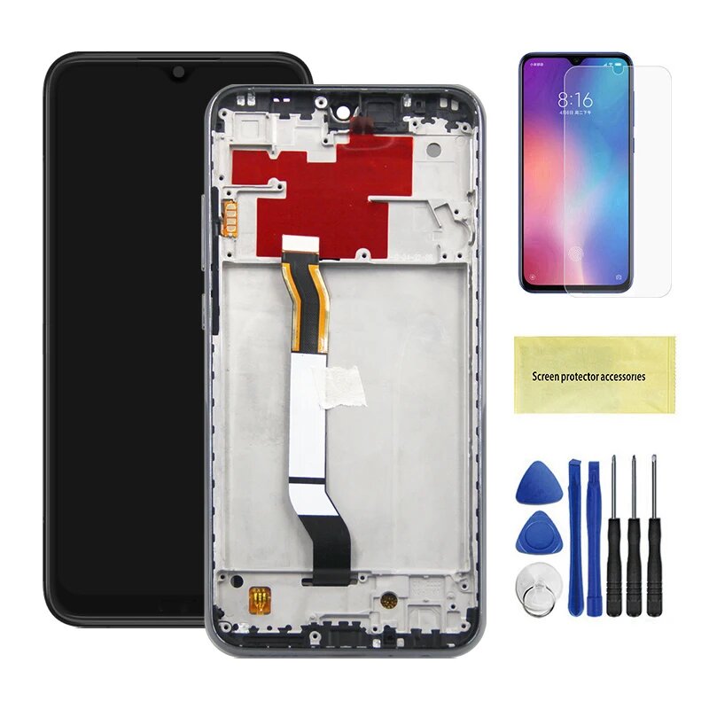 ЖК-дисплей 6,3 'для Xiaomi Redmi Note 8T, сменный сенсорный ЖК-экран с дигитайзером и 10-дюймовым сенсорным экраном Black With Frame