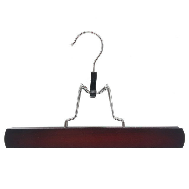 Вешалка-зажим TODELIA, 25см, для брюк, дерево, цвет орех, прокладка из войлока