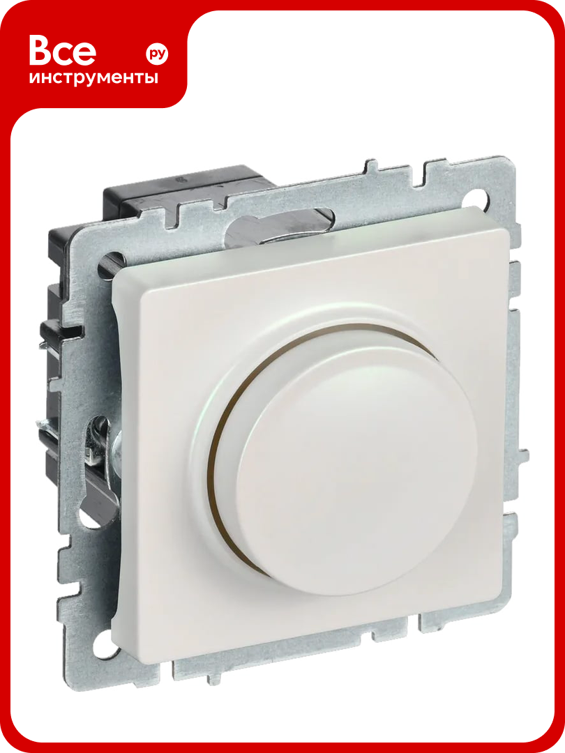 Поворотно-нажимной, IEK, светорегулятор IEK Brite сс10-1-0-брж 600вт, жемчуг BR-D20-0600-K36