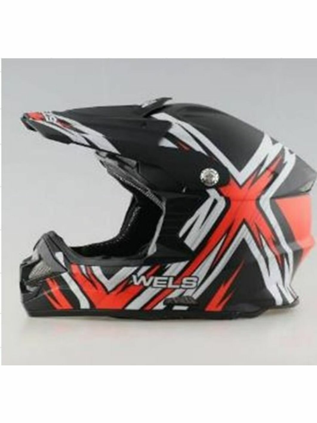 Шлем кроссовый WELS 819-5 черный/красный матовый S