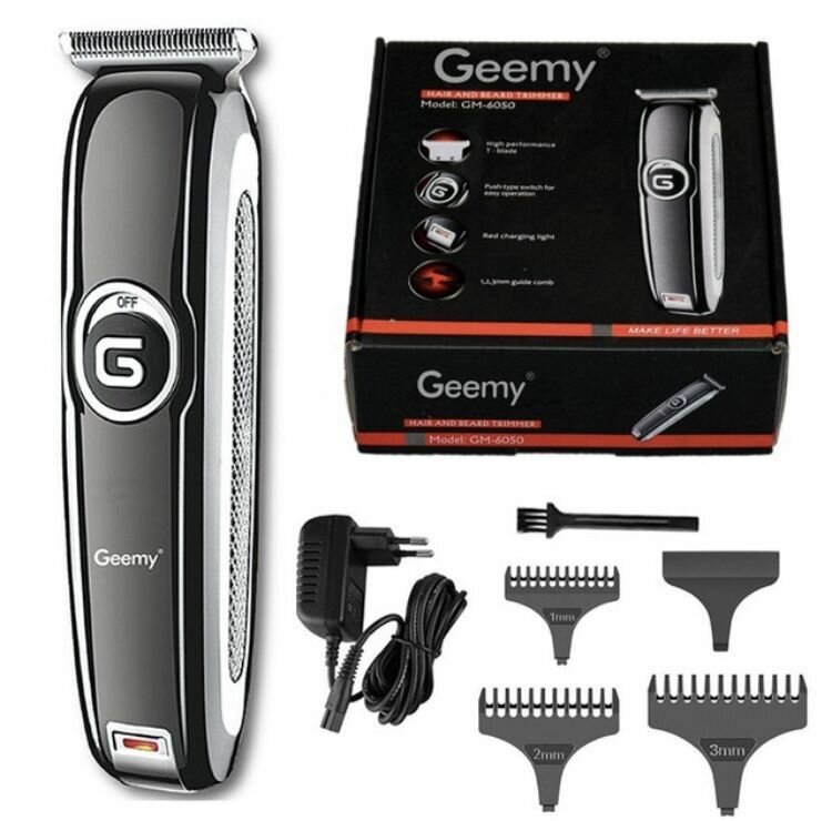 Триммер Geemy GM-6050, кол-во насадок 3
