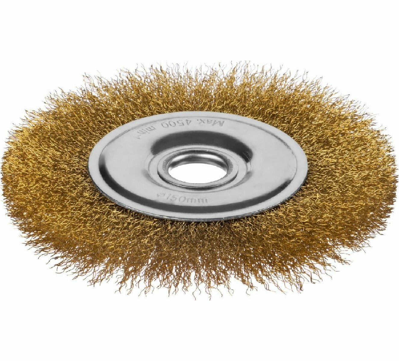 Щетка-крацовка дисковая MIRAX O 150 мм для УШМ с витой стальной латунированной проволокой 0,3 мм