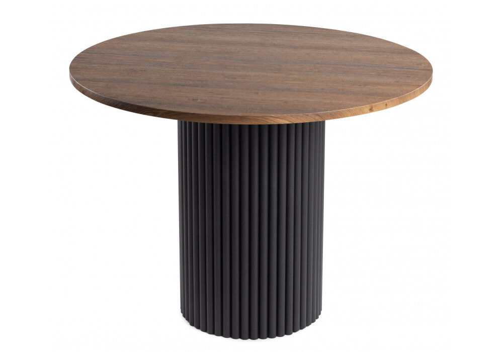 Стол деревянный Барел woodville орех и светлое дерево, металл и дерево, круглая столешница