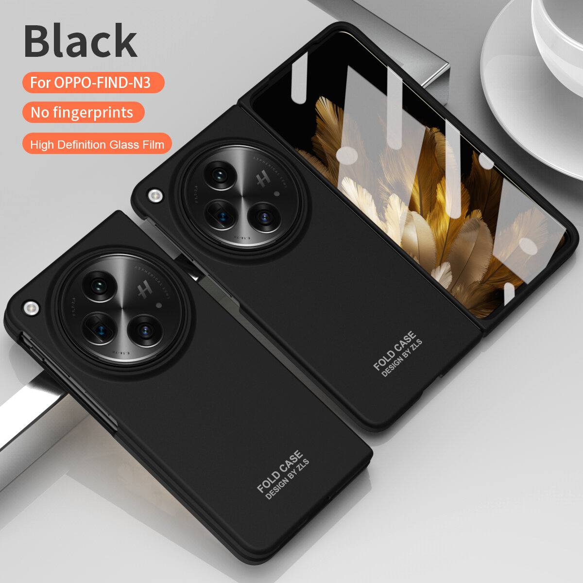 Подходит для OPPO Find N3 / Oneplus Open Чехлы для телефонов, Файнд Н3 / 1+Open, подставка, матовая поверхность,360° Полная защита, накладка, пластик, поликарбонат (PC), защита камеры, ударопрочный