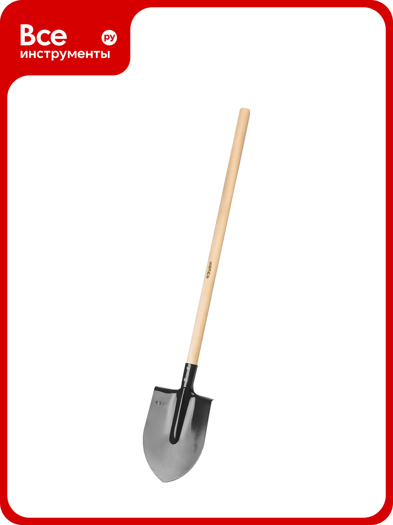 Штыковая лопата ЛКО, деревянный черенок, , закаленное полотно 1.6 мм ЗУБР 39570, деревянная