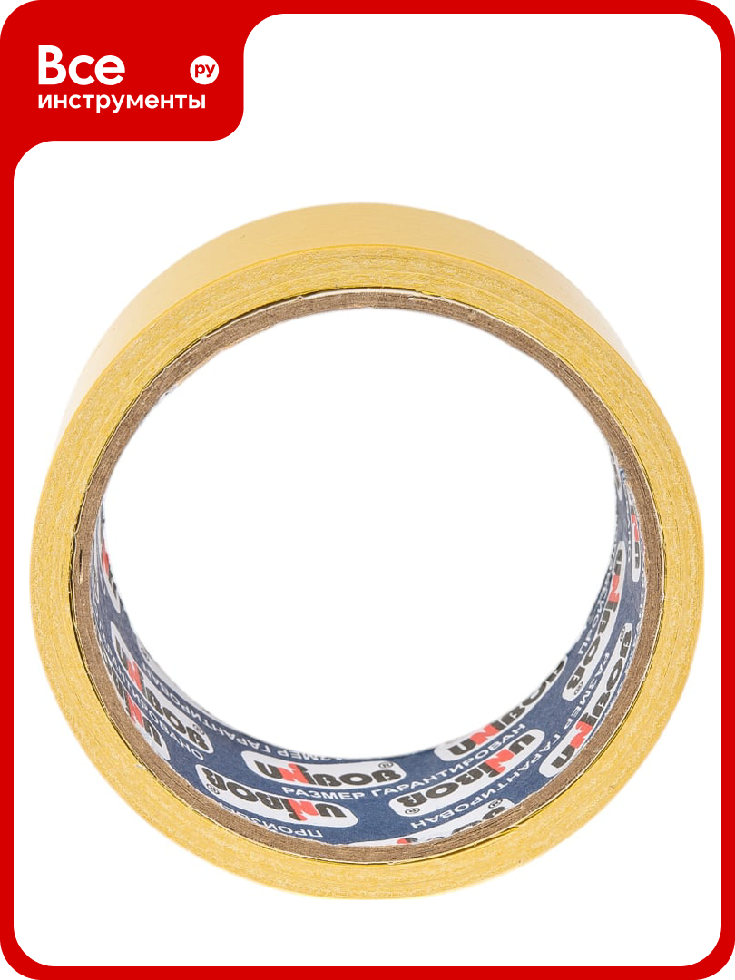 Двусторонняя клейкая лента UNIBOB 38 мм х 10 м 211739, 38 мм