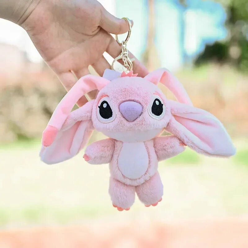 Disney Kawaii Stitch плюшевый брелок-игрушка милая кукла Лило и Стич ангел плюшевые милые мягкие сумки кулон подарок на день рождения для девочек, Розовый