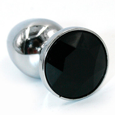 79178 Kanikule Металлическая анальная пробка Medium, черный страз. Со стразом в основании