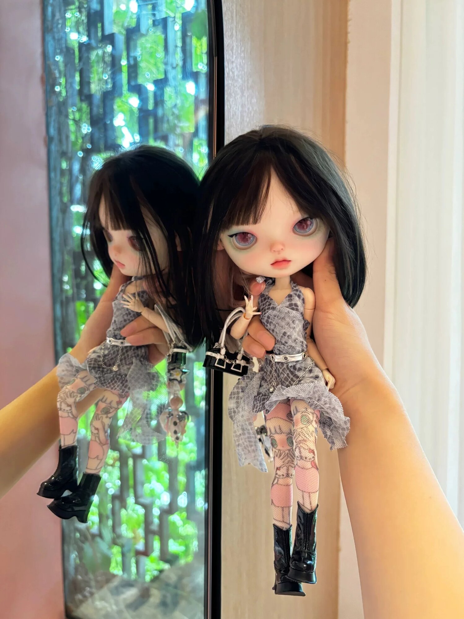 Кукла Blythe в платье с принтом носков, цвет: Printed Socks