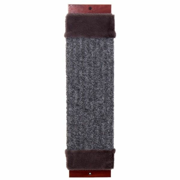 Когтеточка Кот Лукас ворс, широкая с мехом, 57х16 см