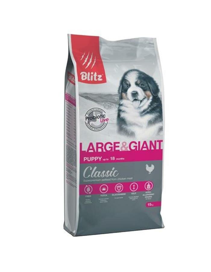 BLITZ PUPPY LARGE & GIANT корм для щенков крупных пород 15кг