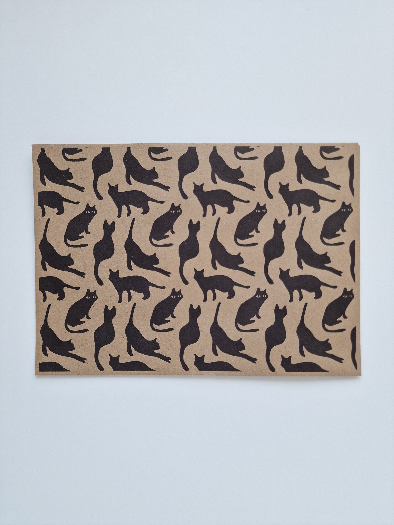 Крафтовые конверты С5 , 10 шт, с принтом "Чёрная кошка"