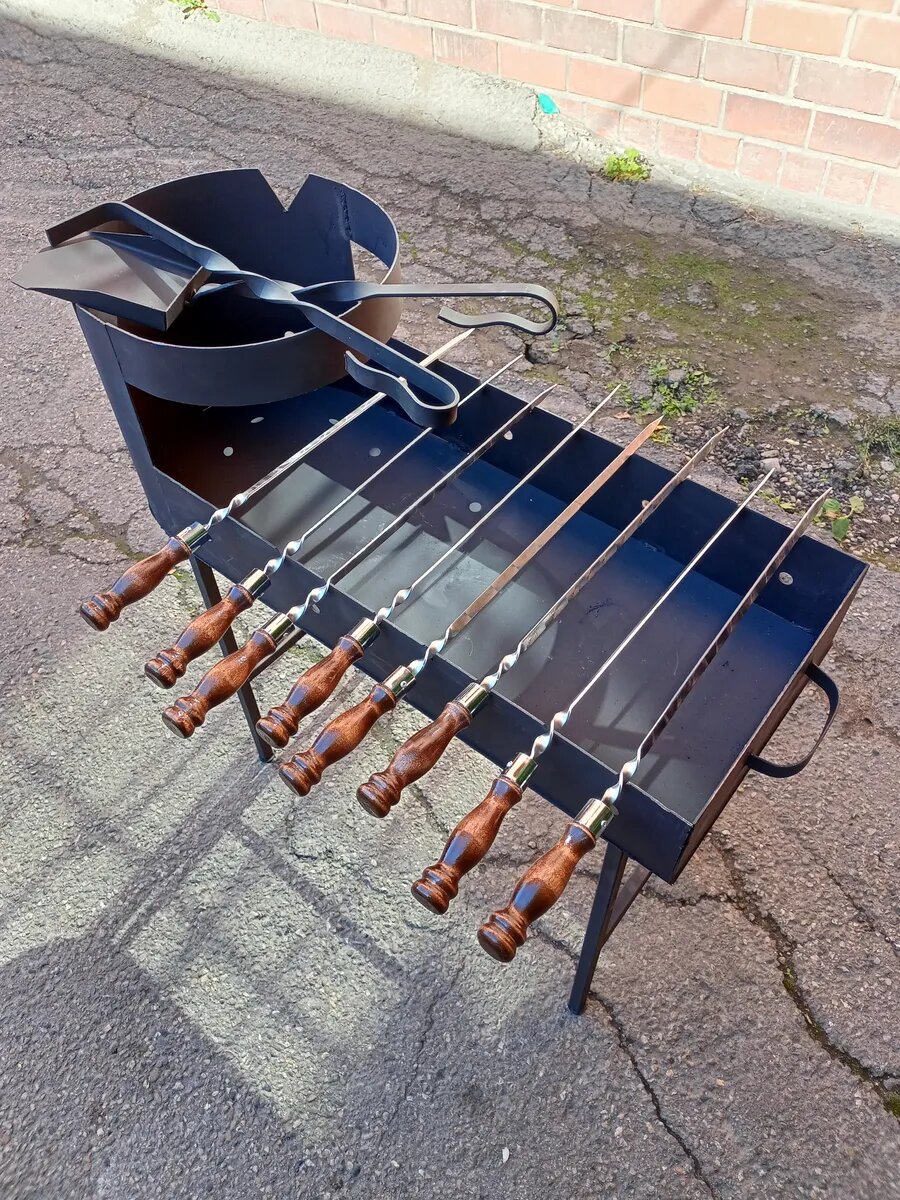 Мангал с подказанником и шампурами. Складной усиленный 2.6мм