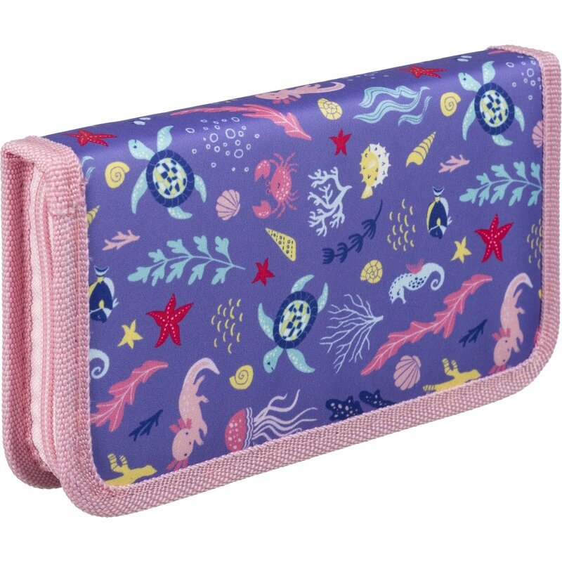 Пенал Комус класс Аксолотль, 1 секц, 190x110x20мм, ткань