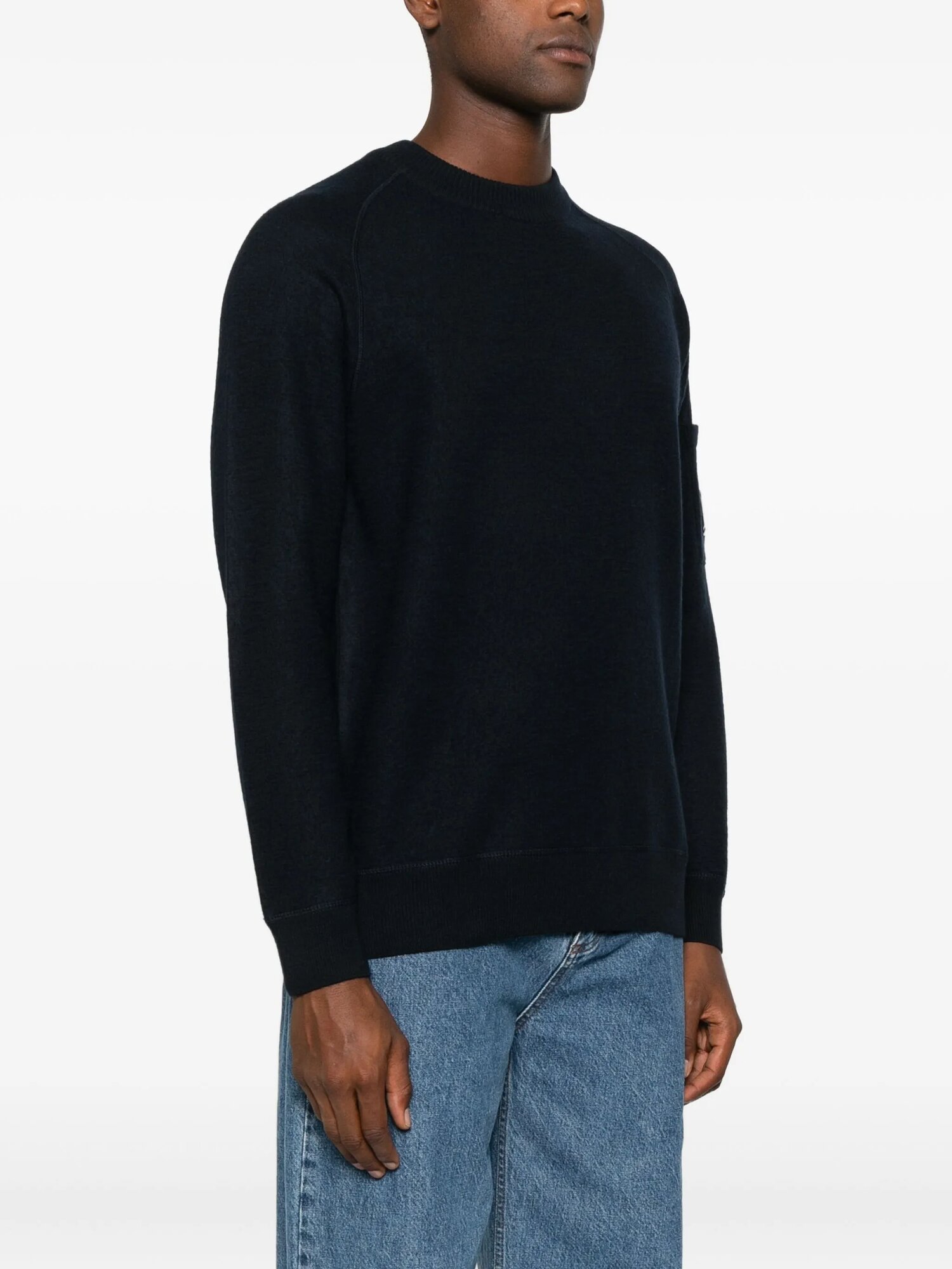 Свитер C.P. COMPANY Felted crew neck knit, размер XL, , синий — фото 1