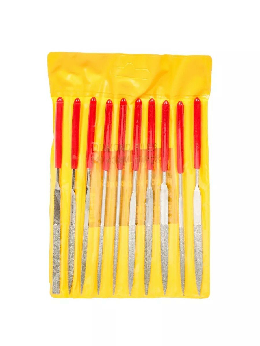 Набор надфилей 10 штук 3х140 мм, для металла, Китай, ручные напильники