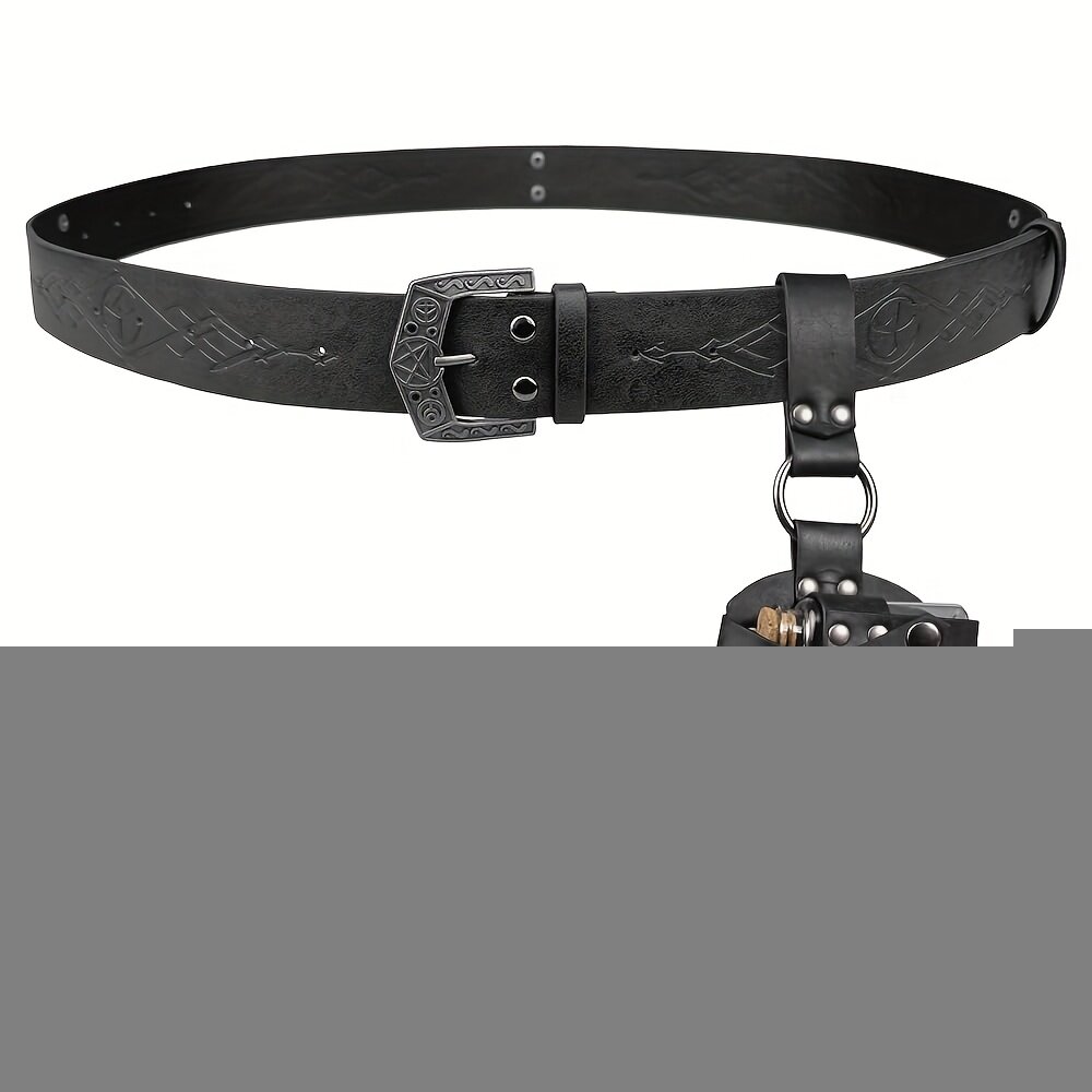 Европейский стиль викингов, средневековый рельеф, искусственная кожа, пряжка, 4 пробковых флакона, фантазийная бутылка для зелья волшебника, пояс