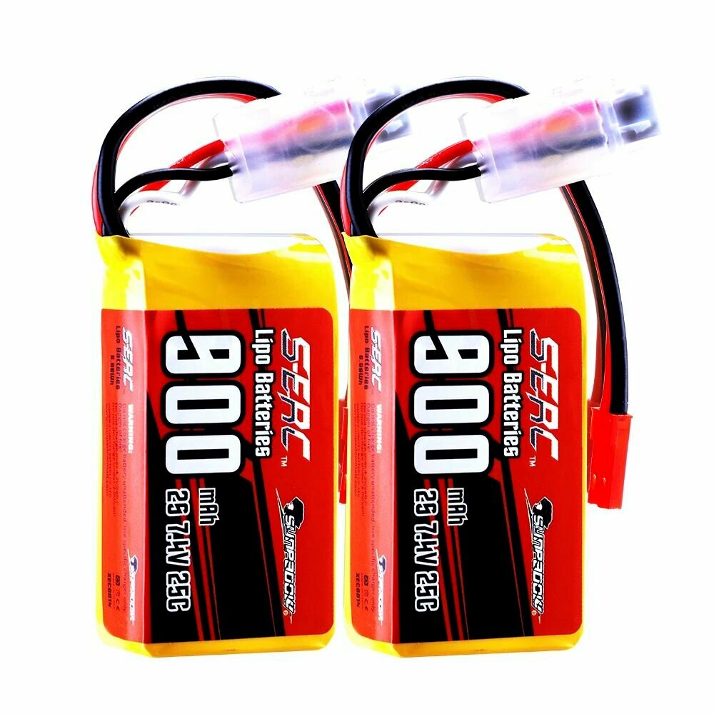 2 упаковки Sunpadow 2S 7,4 В Lipo аккумулятор 900 мАч 1350 мАч 20C 25C Мягкий пакет с разъемом JST XT30 для вертолета самолета RC