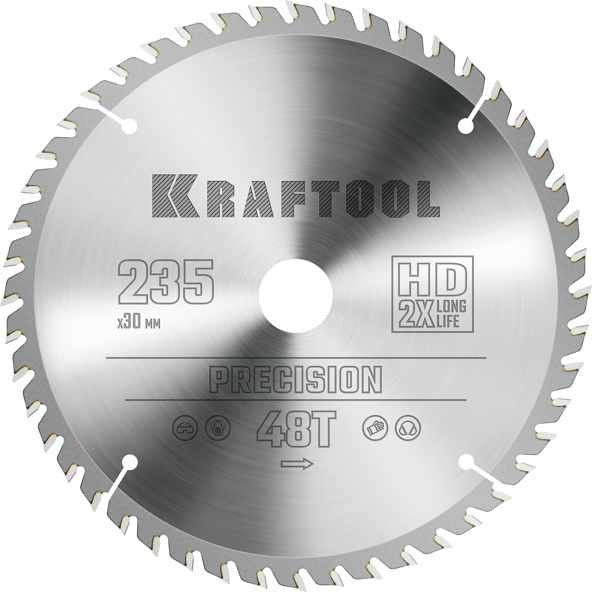 Пильный диск KRAFTOOL Precision, 235x30 мм, 48Т, по дереву, 235х30мм, 48зубьев 36952-235-30
