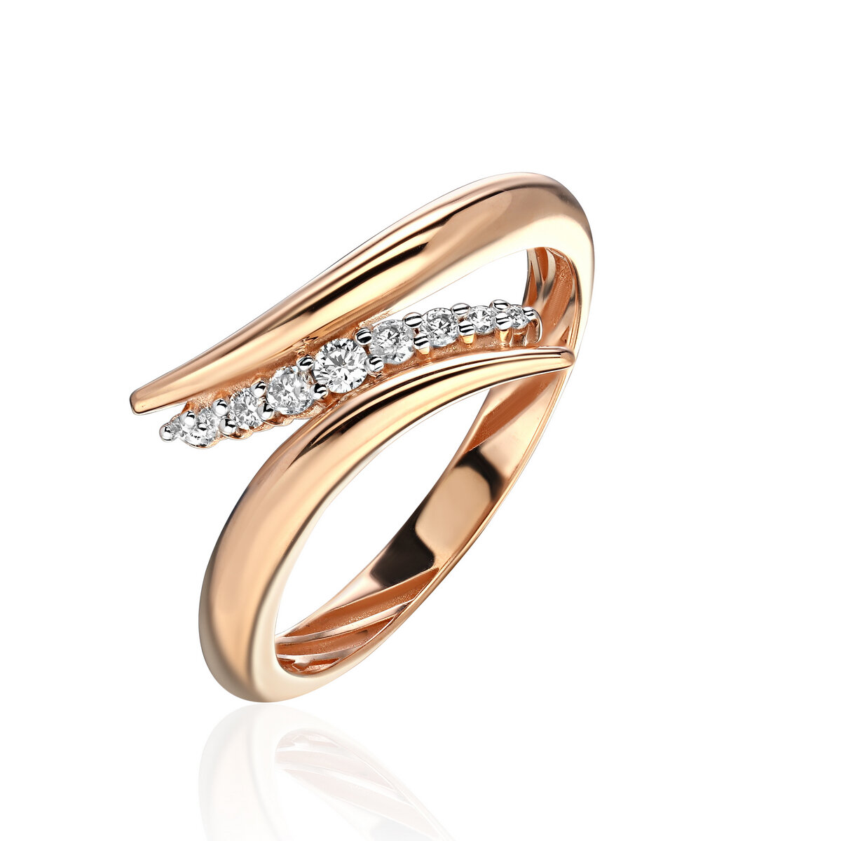 Кольцо, красное золото, 585 проба, бриллиант