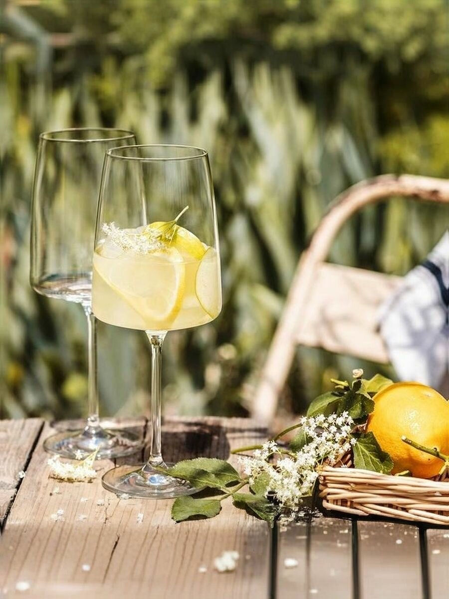 Бокалы для вина, подарочный набор RCR "Essential" 2 шт, 430мл. Хрустальное стекло, на ножке. Для вина, коктейлей, воды. Италия