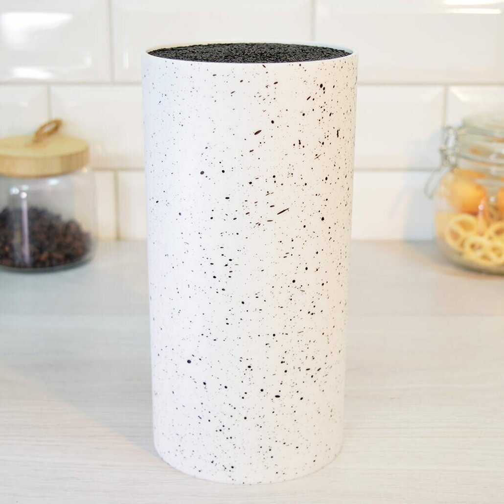 Подставка для ножей 22см, пластиковая, цвет в ассортименте, с плотным вставным блоком