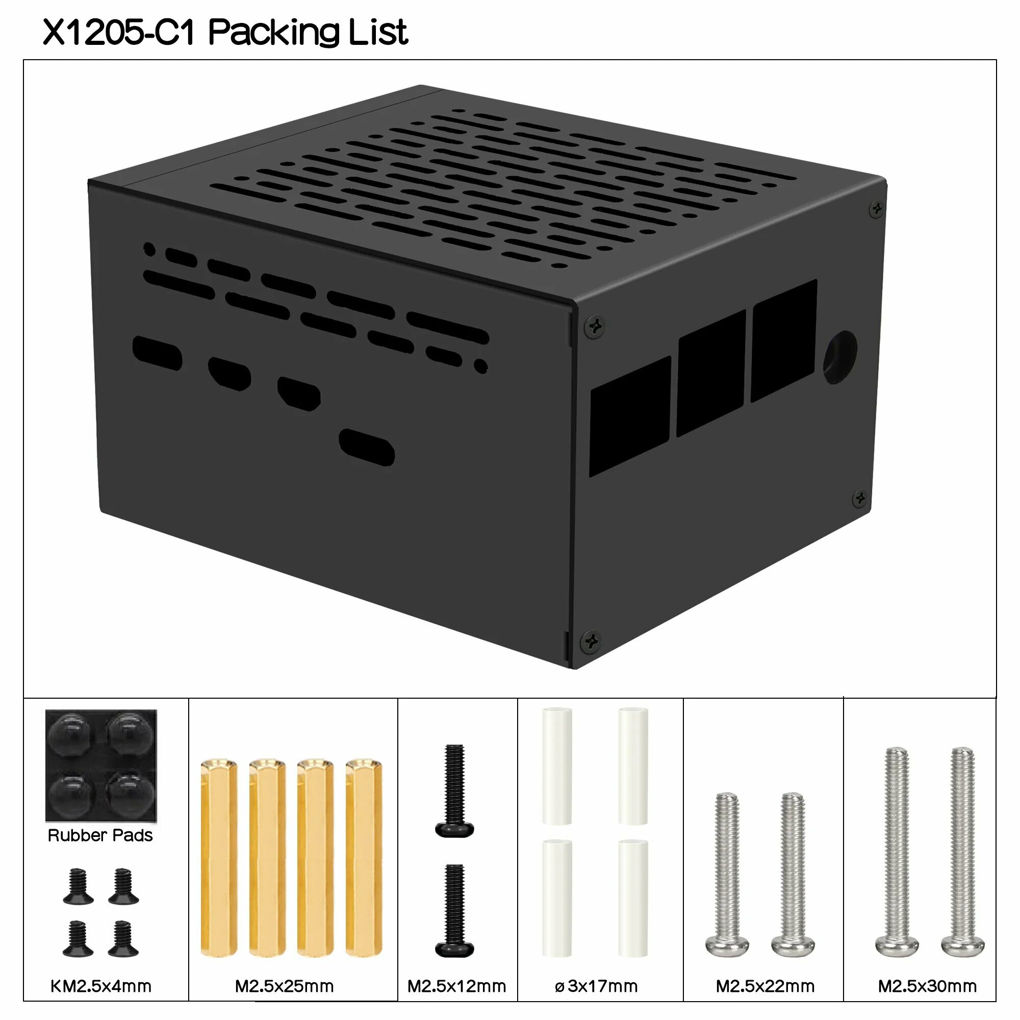 Металлический корпус Geekworm X1205-C1 для Raspberry Pi 5 и X1205 21700, плата ИБП с аккумулятором