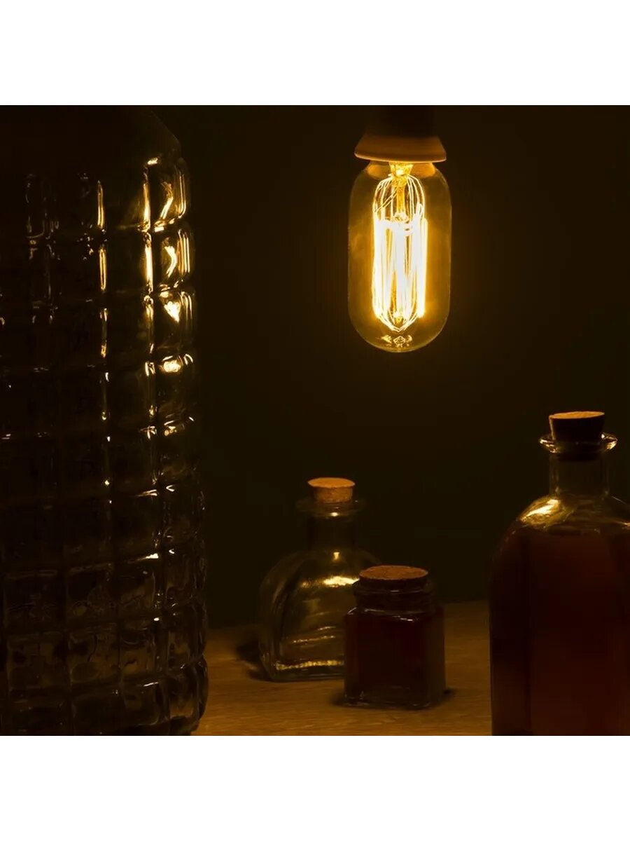 Эстетичная винтажная лампа T45 60 Вт Е27