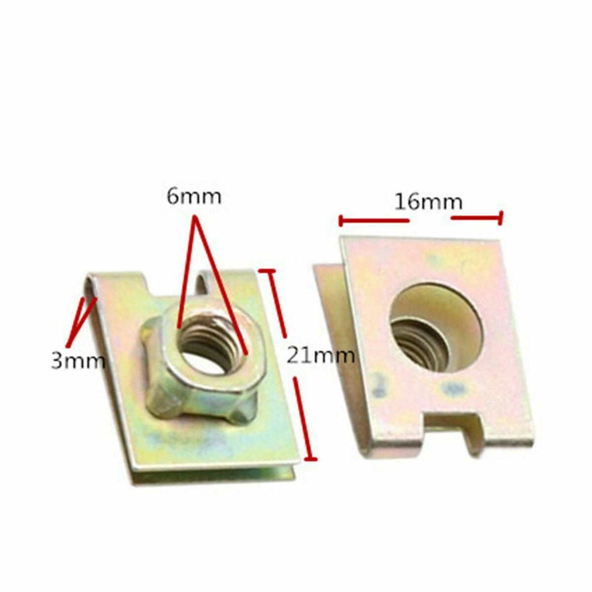 10x U-образные гайки металлические медные